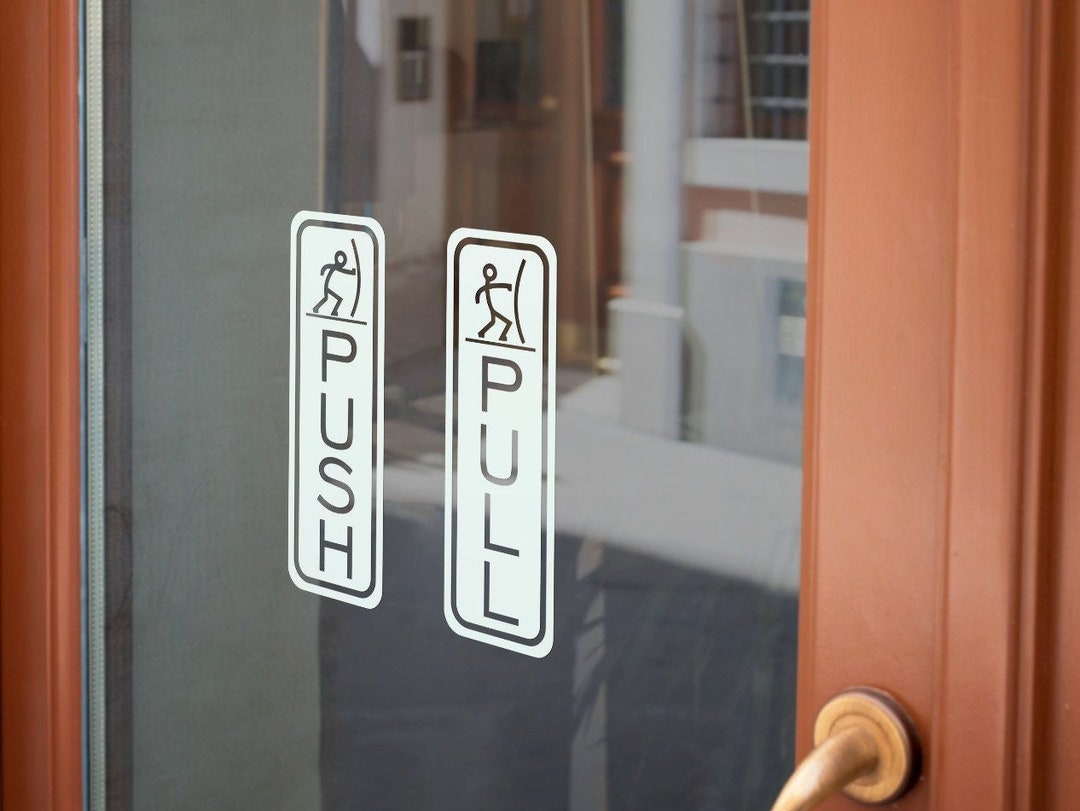 Custom Color PUSH N PULL - Set of 2 - Push and Pull Sign - Push and ...