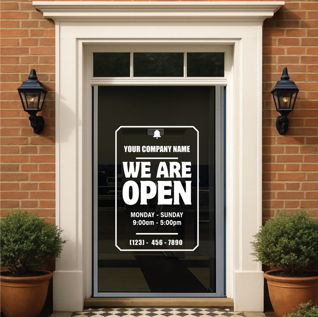 Custom Business Hours Vinyl Decal: Storefront Window Sign - Etsy