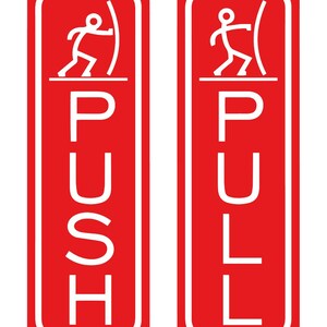 Custom Color PUSH N PULL - Set of 2 - Push and Pull Sign - Push and ...