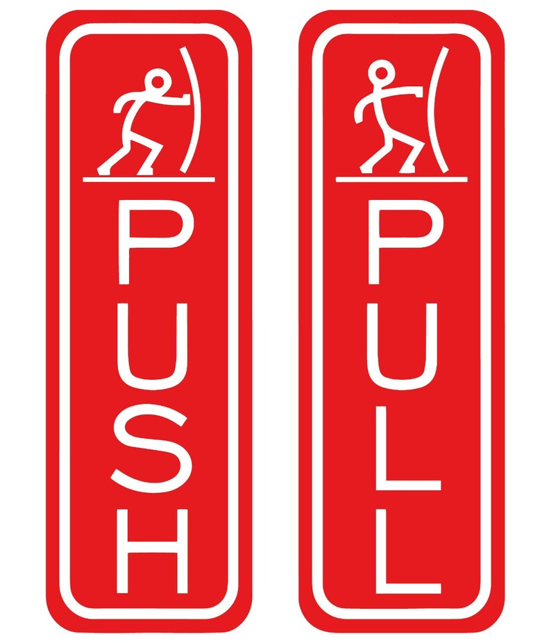 Custom Color PUSH N PULL Set of 2 Push and Pull Sign - Etsy