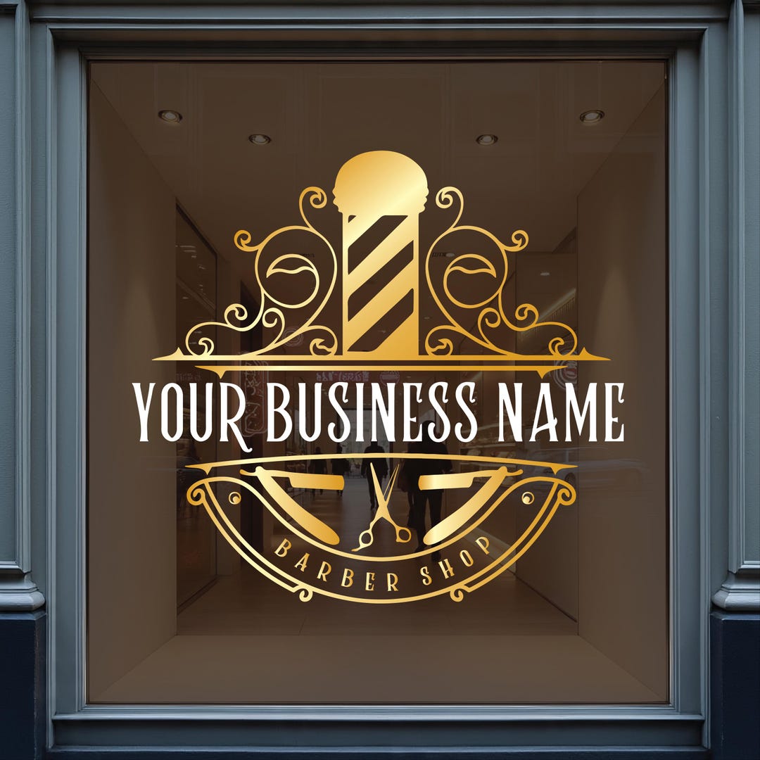 Barber Shop Decal - Barber Window Decal - Modern Barber Decal - Custom ...