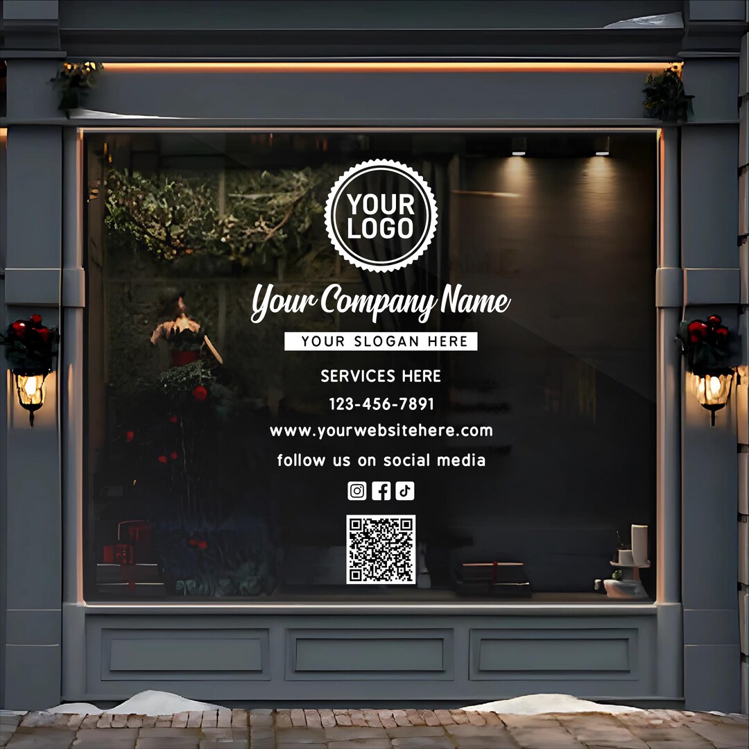 Custom Window Decal for Business | Personalized Storefront Sign | Vinyl ...
