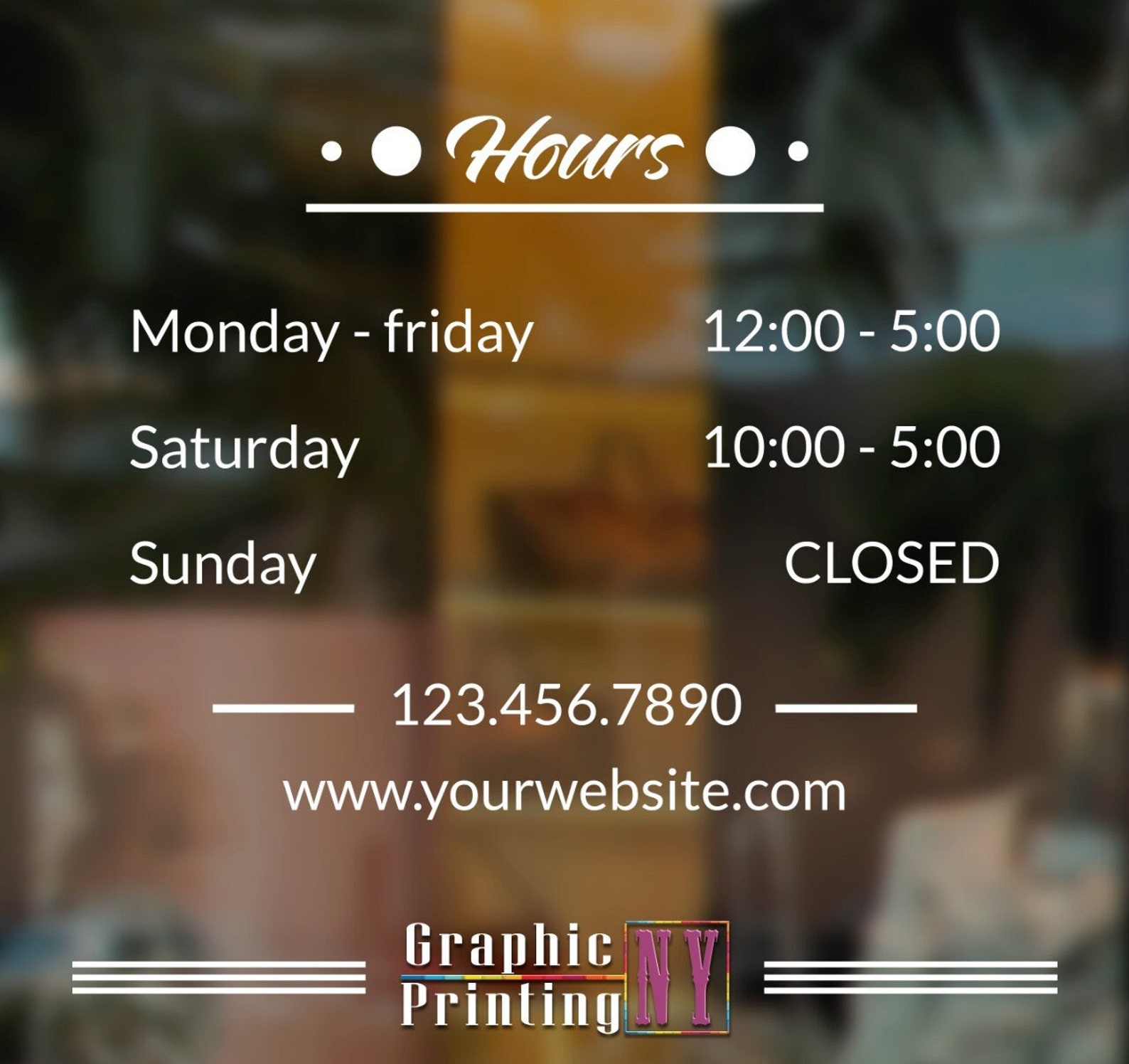 Store Hours Decal Store Hours Sign Store Hours Sticker - Etsy