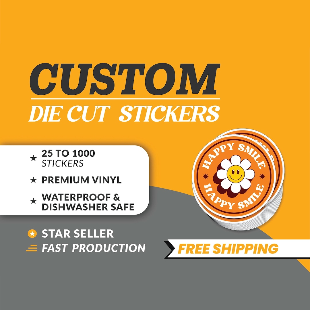 Custom Die-cut Stickers: Waterproof Vinyl Decals, Bulk Stickers - Etsy