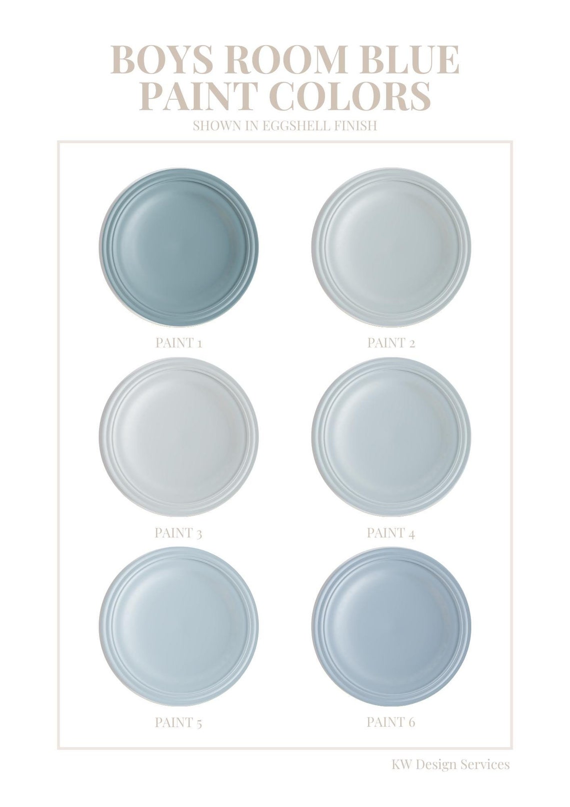 PAINT COLOR PALETTE: Boys Room Blue, Benjamin Moore Paints - Etsy