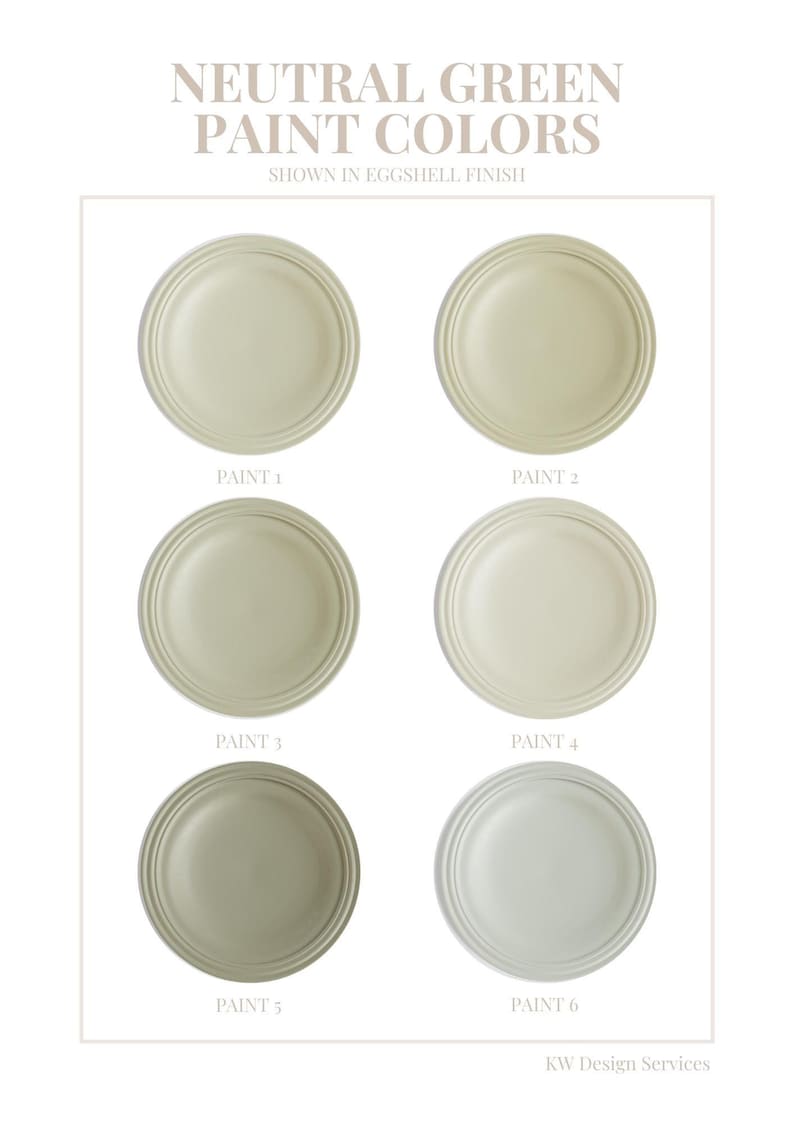 PAINT COLOR PALETTE: Neutral Greens, Benjamin Moore - Etsy