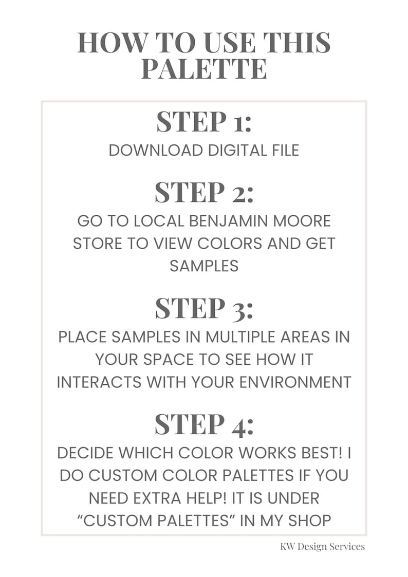 PAINT COLOR PALETTE: Girls Room Pink, Benjamin Moore - Etsy