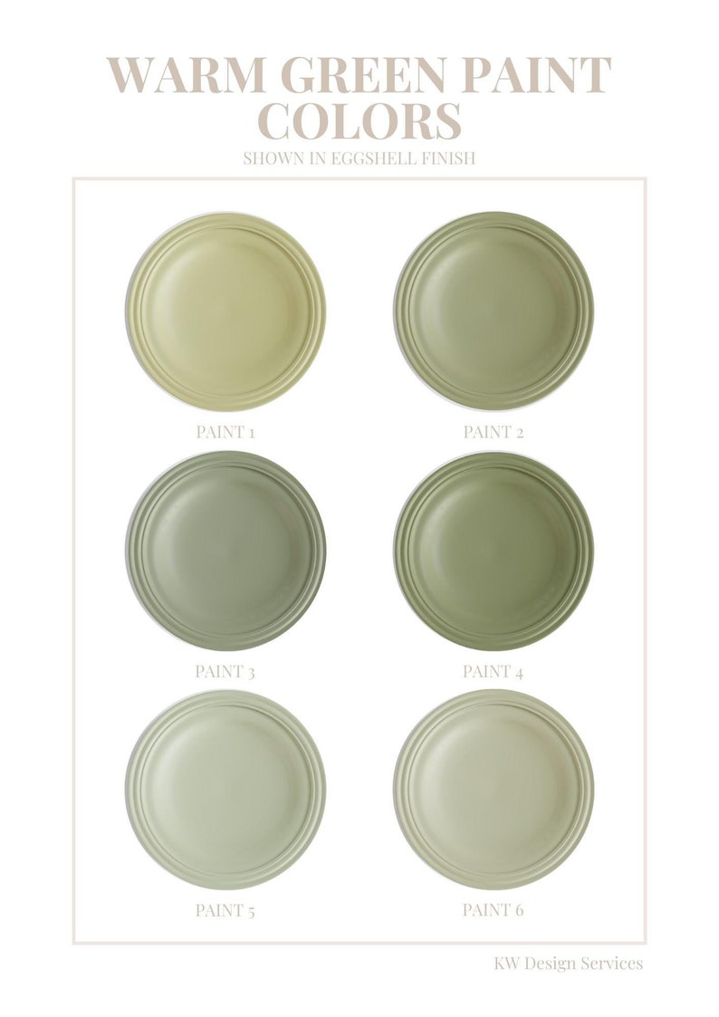 PAINT COLOR PALETTE: Warm Greens, Benjamin Moore - Etsy