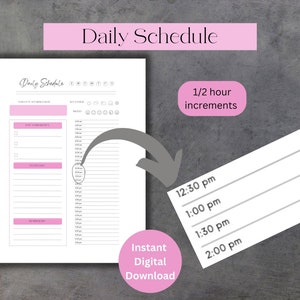 Self-love Daily Schedule Digital Download Gratitude Worksheet Positive ...