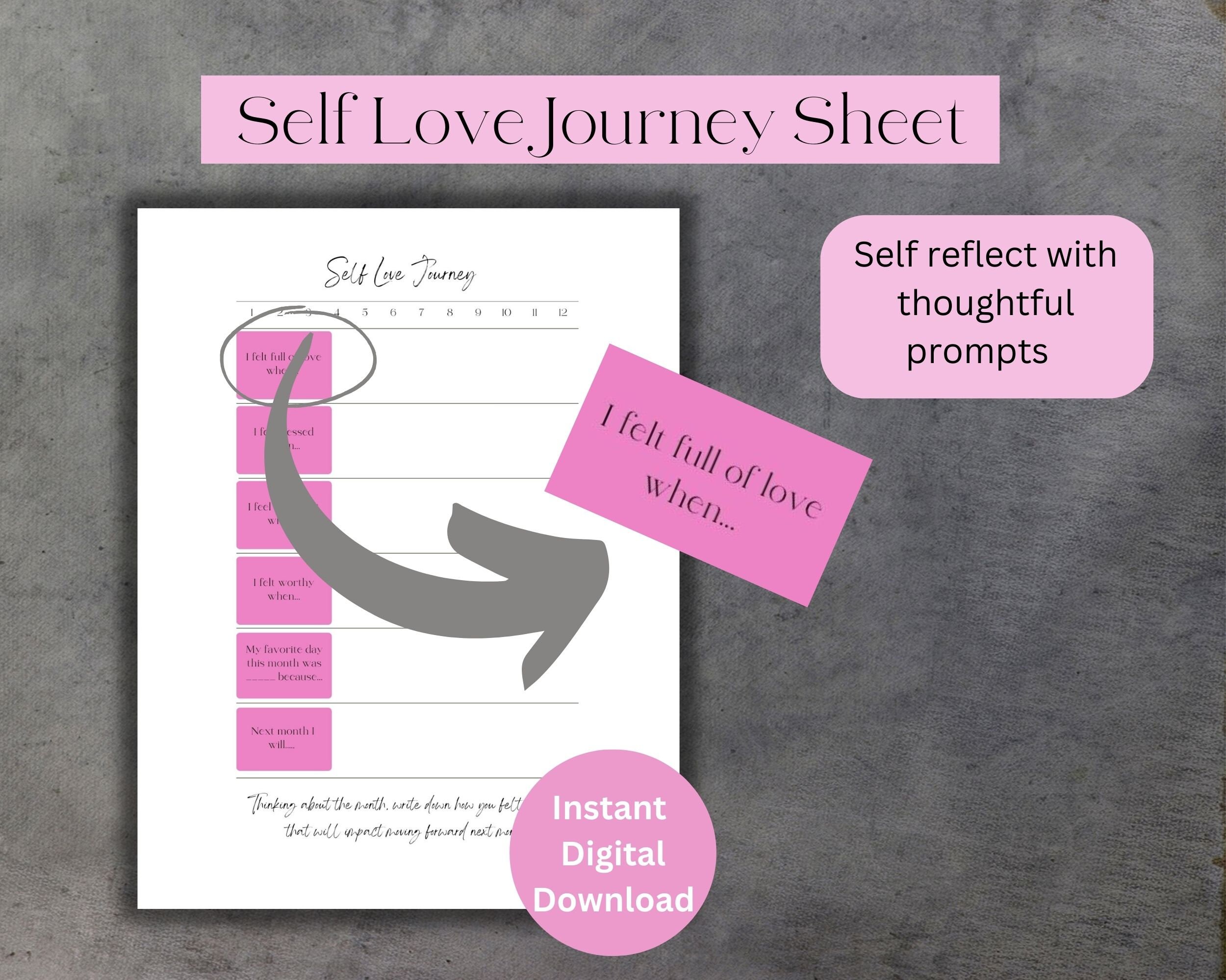 Self-love BUNDLE Digital Download Gratitude Worksheet Positive ...