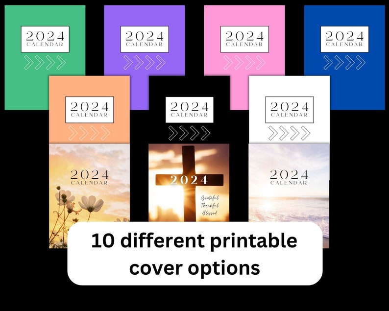 2024 Calendar PRINTABLE | Simple Design With Notes Area on Each Month ...