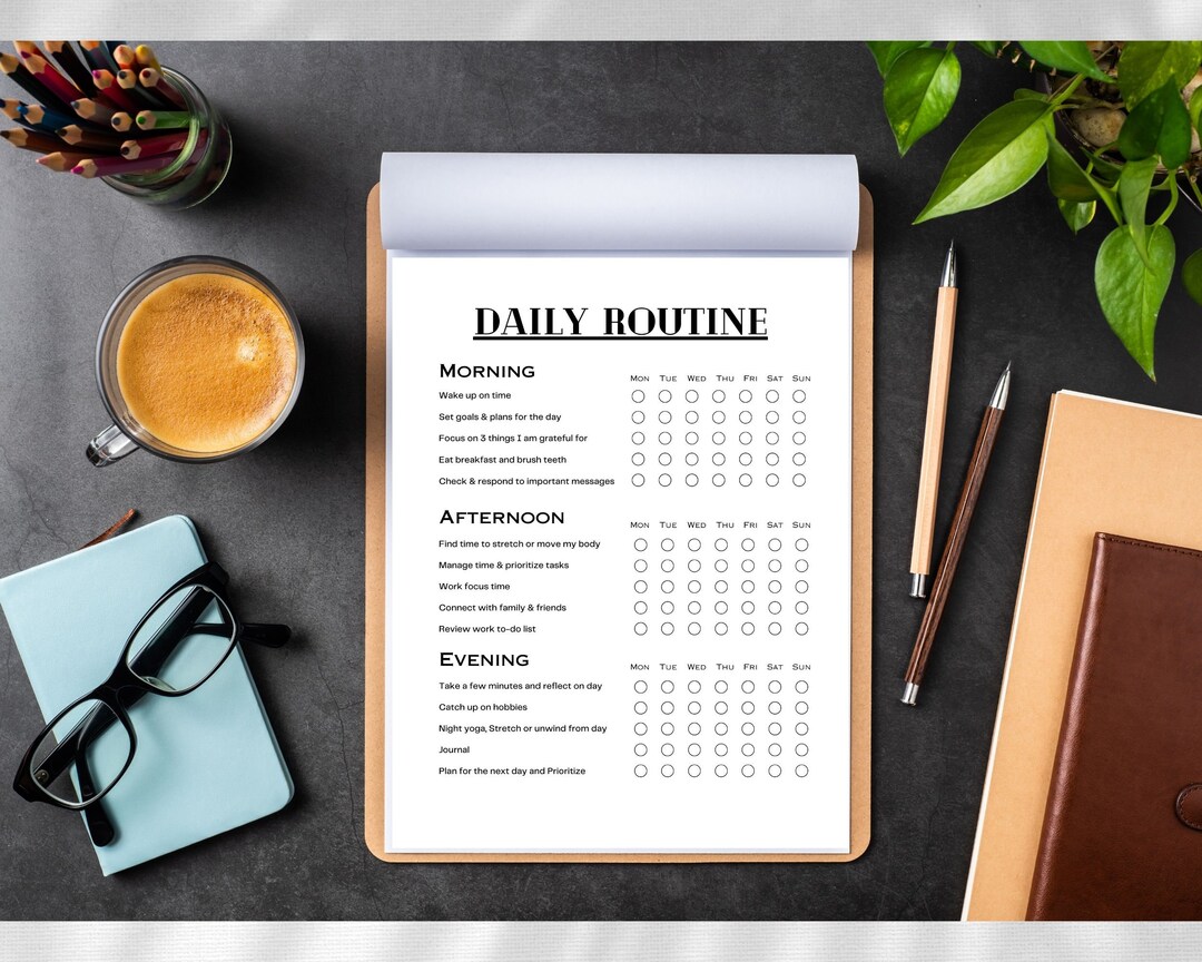 Daily Routine Checklist Printable | Morning, Afternoon & Evening To-do ...