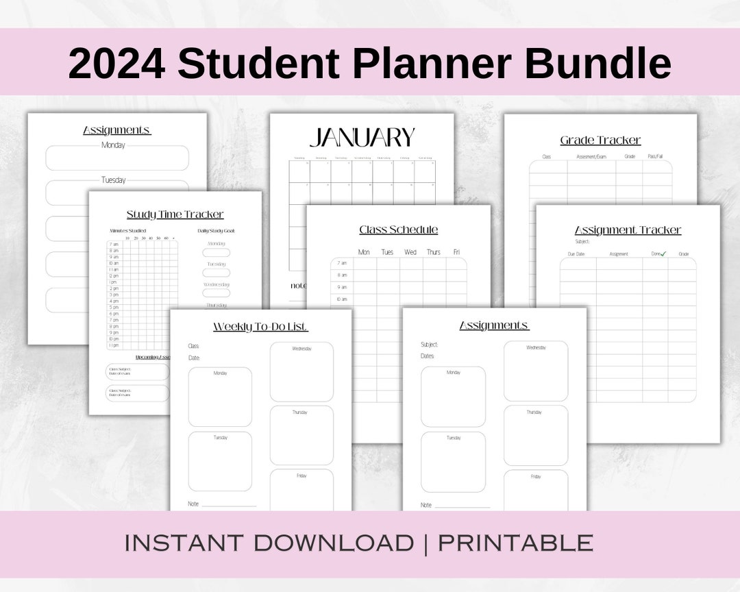 PRINTABLE Planner | Students of All Ages | Academic Planner, College ...