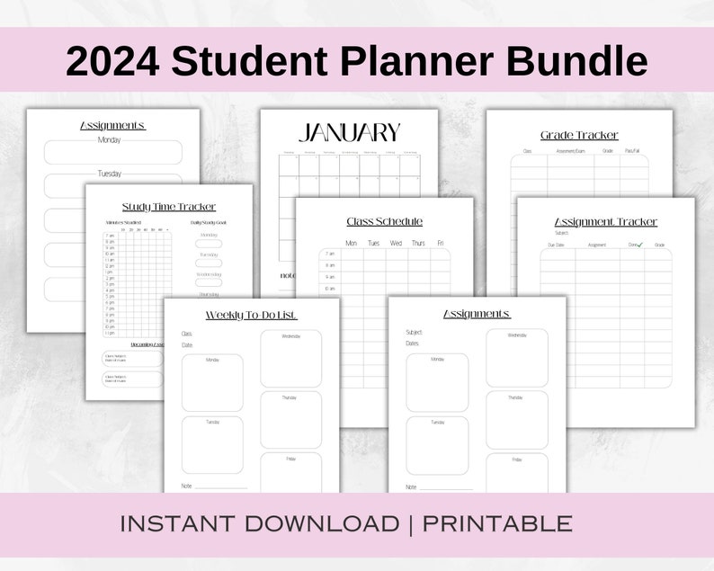 PRINTABLE Planner | Students of All Ages | Academic Planner, College ...