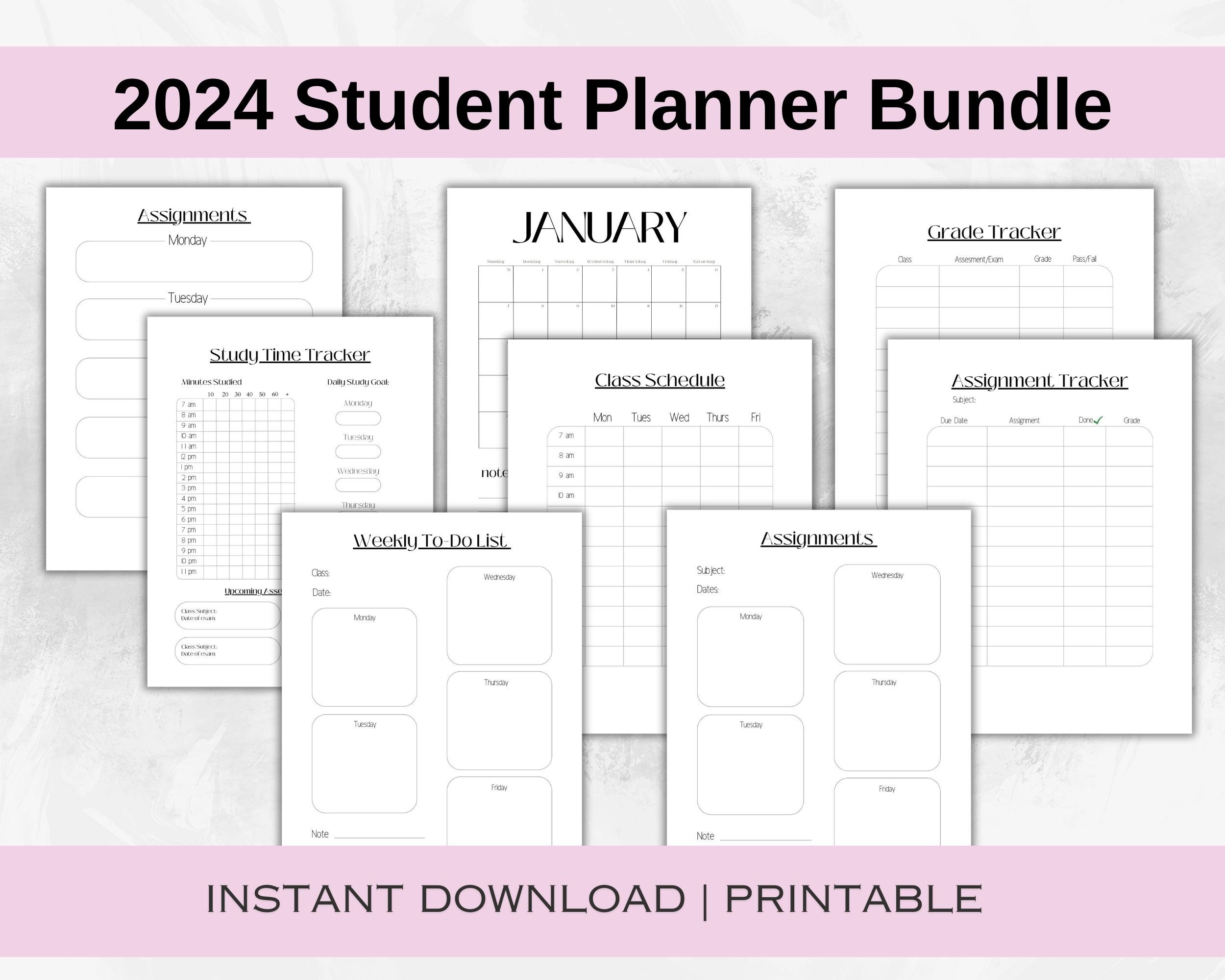 PRINTABLE Planner Students of All Ages Academic Planner, College ...