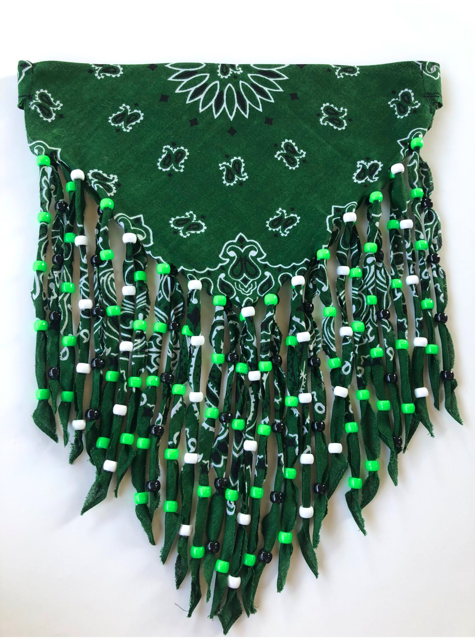 Rave Bandana / Festival Dust Mask With Bead Fringe - Etsy