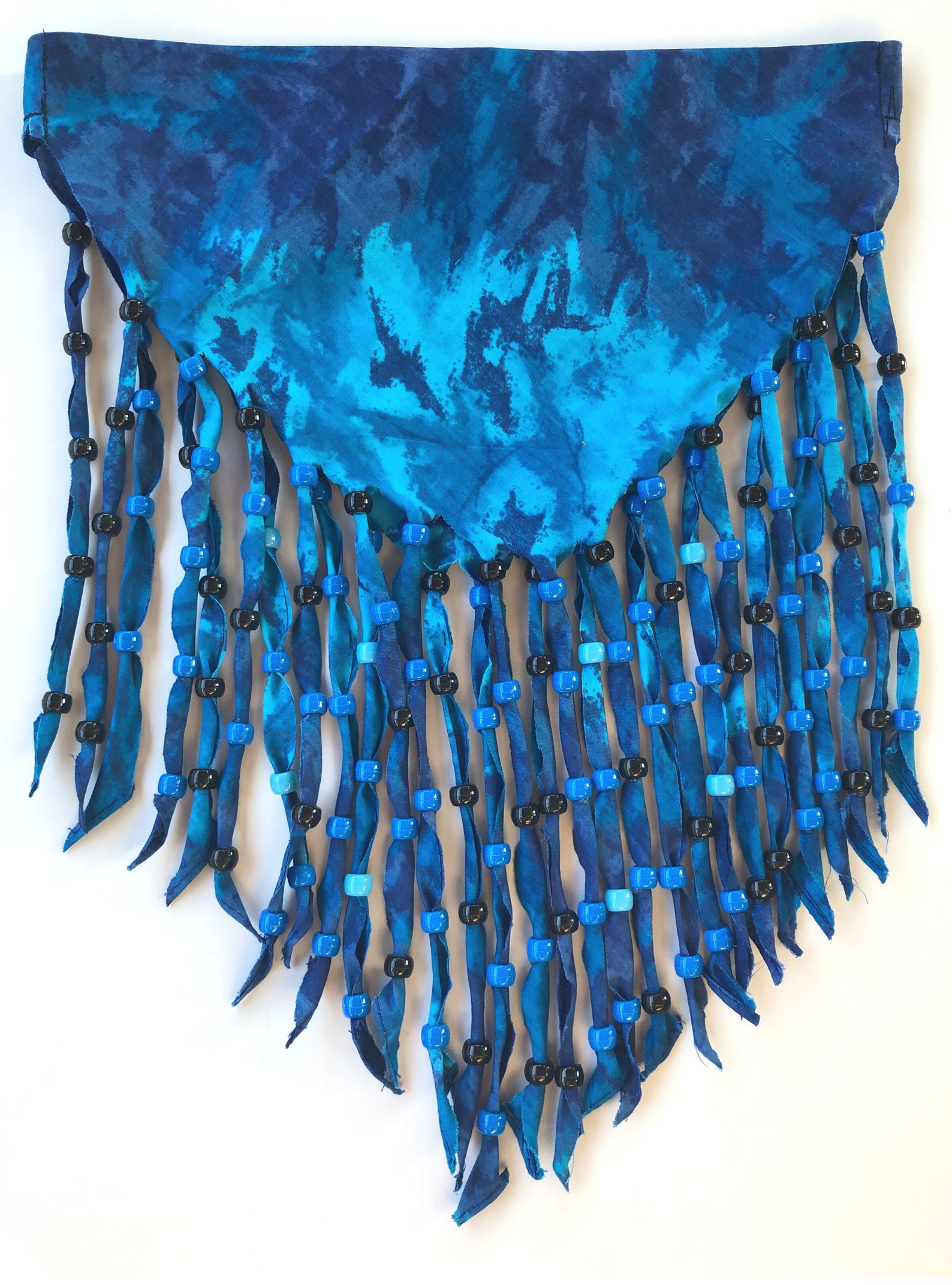 Tie Dye Rave Bandana / Festival Dust Mask With Bead Fringe - Etsy