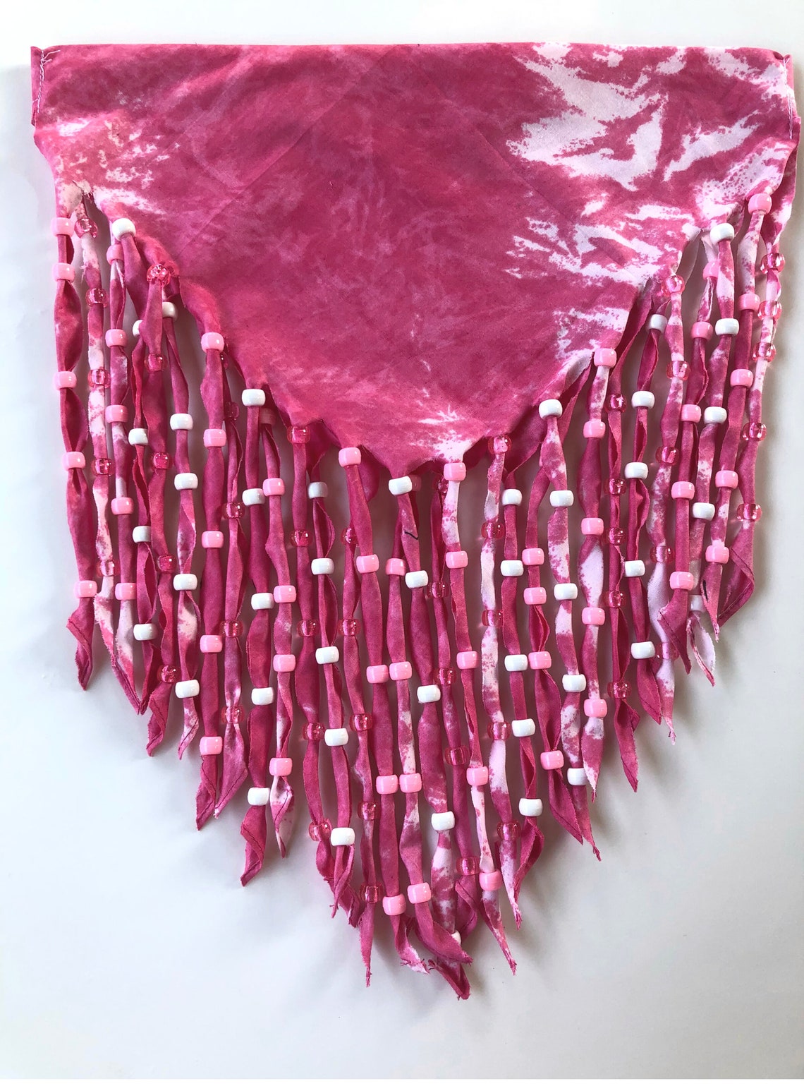 Tie Dye Rave Bandana / Festival Dust Mask With Bead Fringe - Etsy