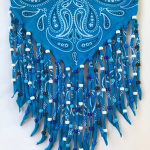 Rave Bandana / Festival Dust Mask With Bead Fringe - Etsy