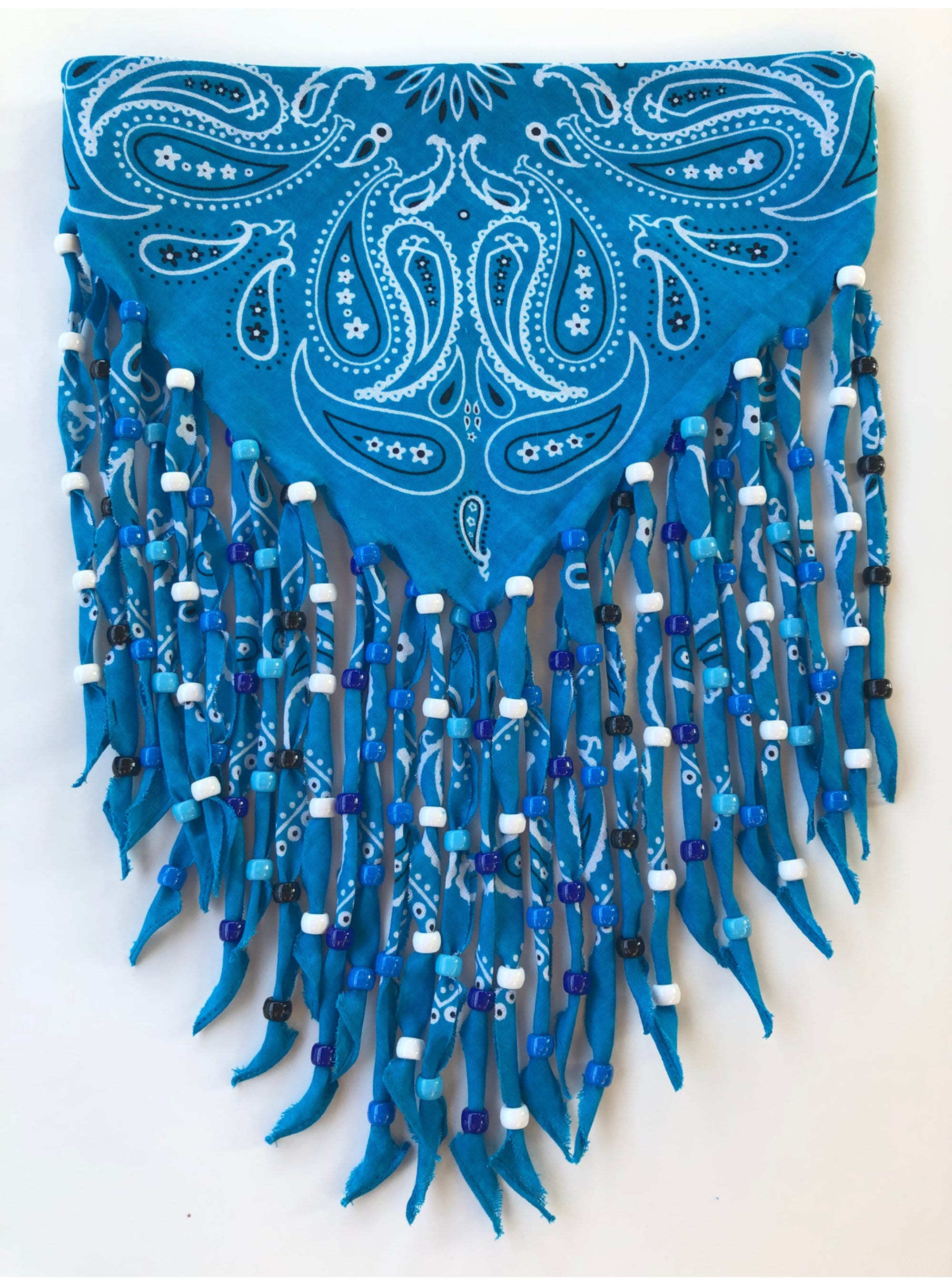 Rave Bandana / Festival Dust Mask With Bead Fringe - Etsy