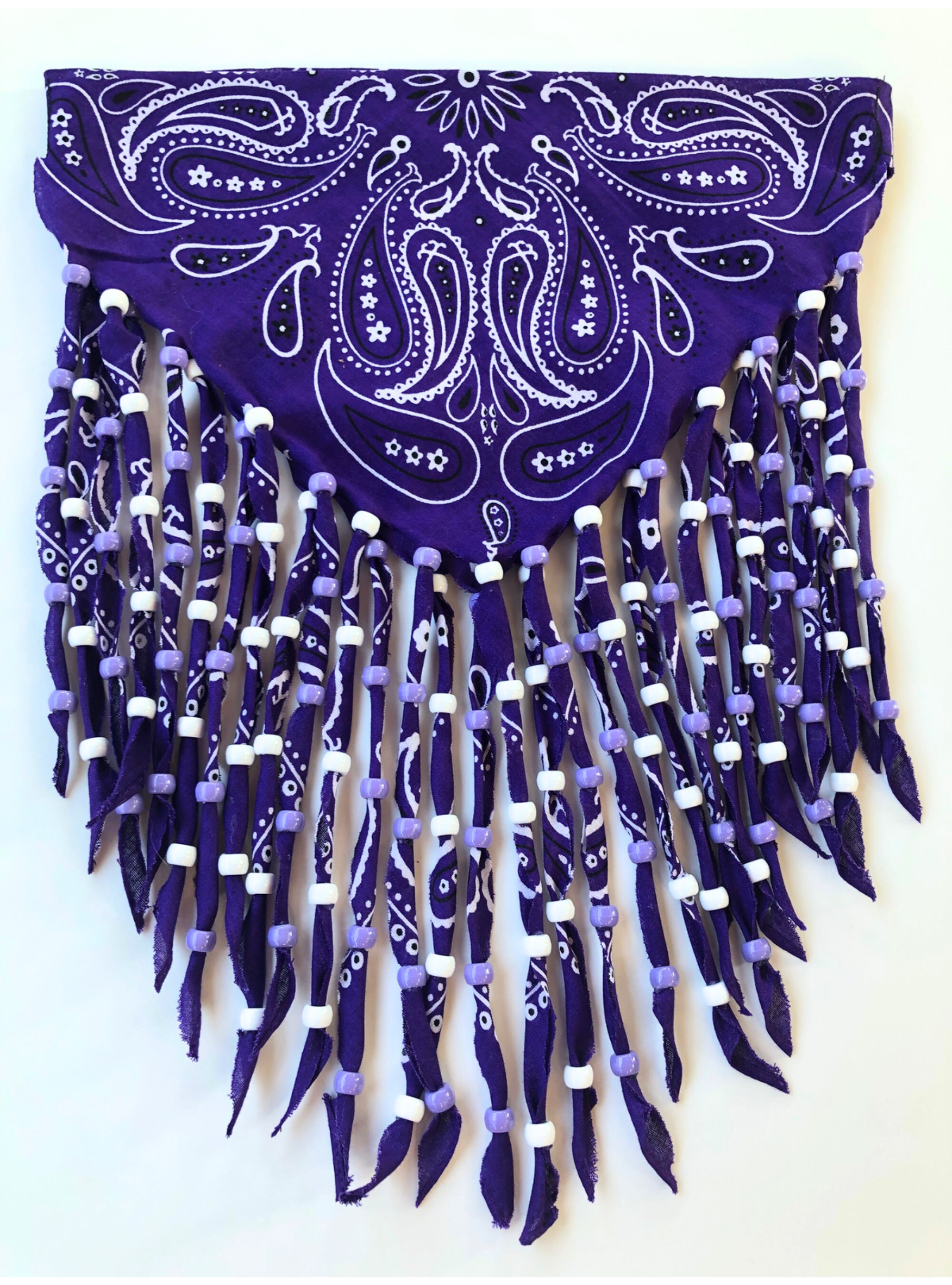 Rave Bandana / Festival Dust Mask With Bead Fringe - Etsy