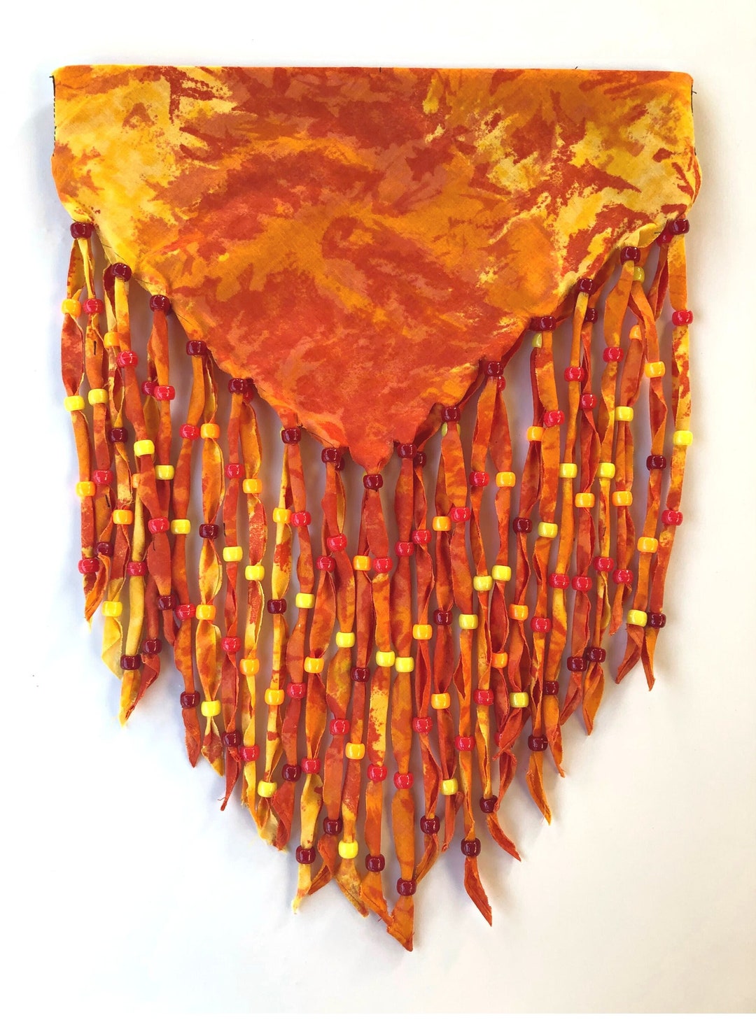 Tie Dye Rave Bandana / Festival Dust Mask With Bead Fringe - Etsy