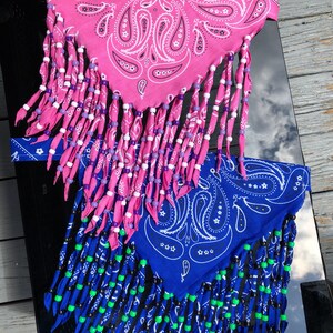 Rave Bandana / Festival Dust Mask With Bead Fringe - Etsy