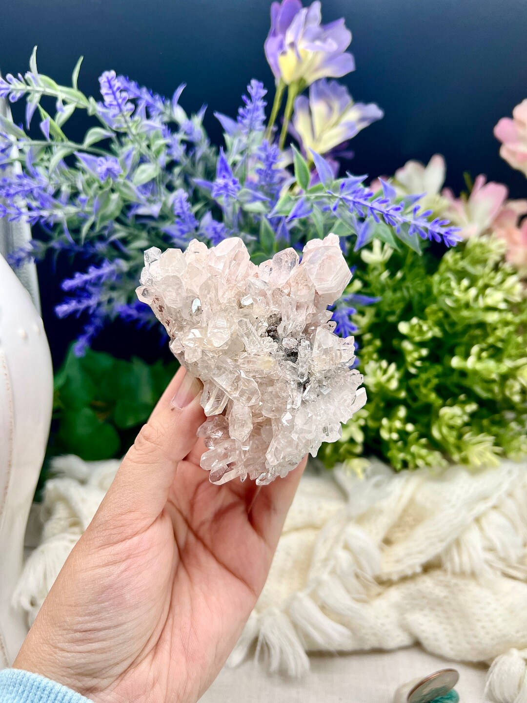 Sacred Rosé Pink Lemurian Quartz From Columbia, Lithium Quartz Crystal ...