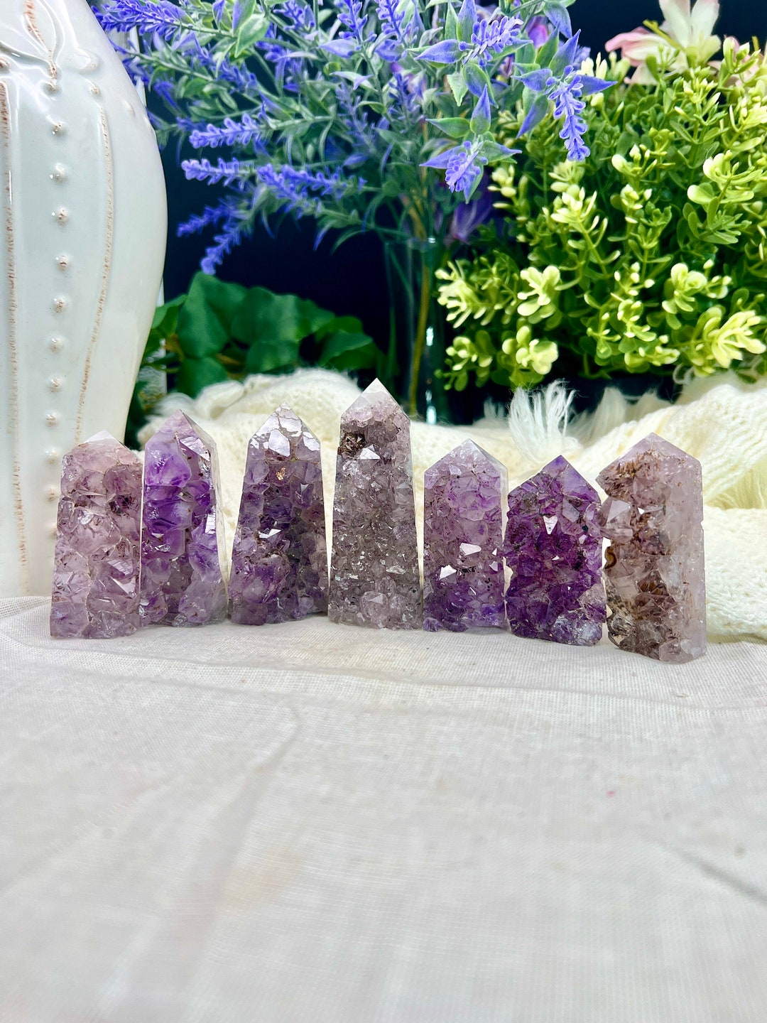 Rare Amethyst Cacoxenite Towers, High Quality, Crystal Point With ...