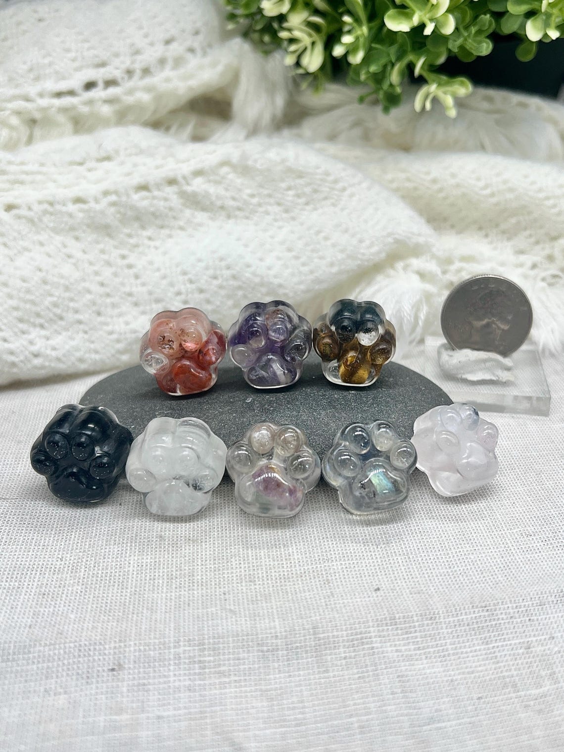 Mini Crystal Paws in Resin, Dog, Cat, Animal Lover, Pet Memorial Decor ...