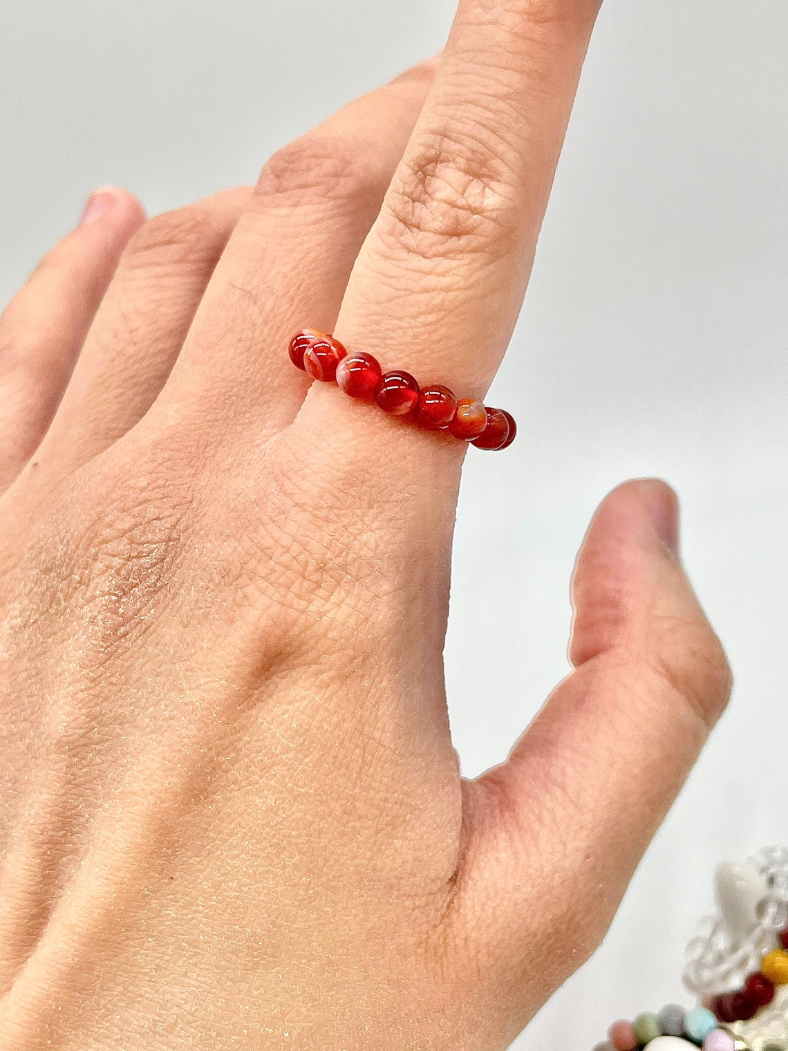 Crystal Beaded Ring of Various Materials One Size Stretchy | Etsy