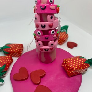 Pink Frog With Heart Blush Clay Ring | Polymer Clay Hypoallergenic ...