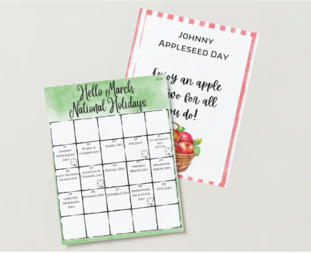 March Staff Appreciation Calendar and Gift Tags/posters - Etsy