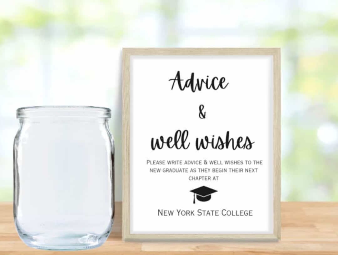 Graduation Party Sign and Cards Remember the Time Plus Advice and Well ...