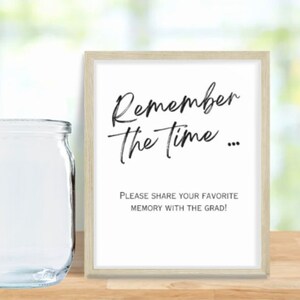 Graduation Party Sign and Cards Remember the Time Plus Advice and Well ...