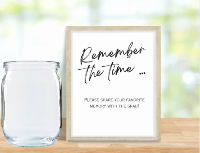 Graduation Party Sign and Cards Remember the Time Plus Advice and Well ...
