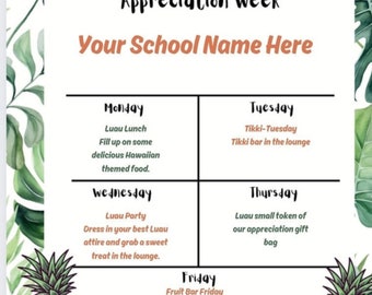 Bee Theme Teacher and Staff Appreciation Week Flyer Editable Printable ...