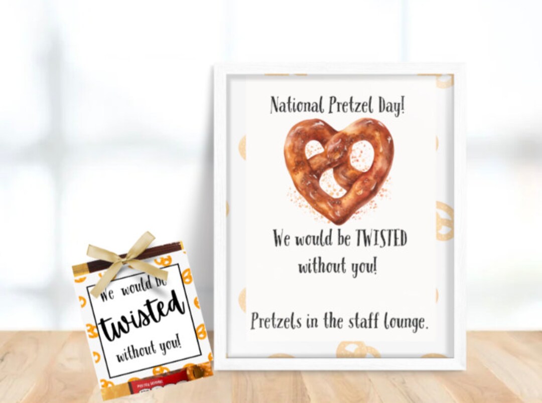Teacher and Staff Pretzel Appreciation Sign and Gift Tag Instant ...