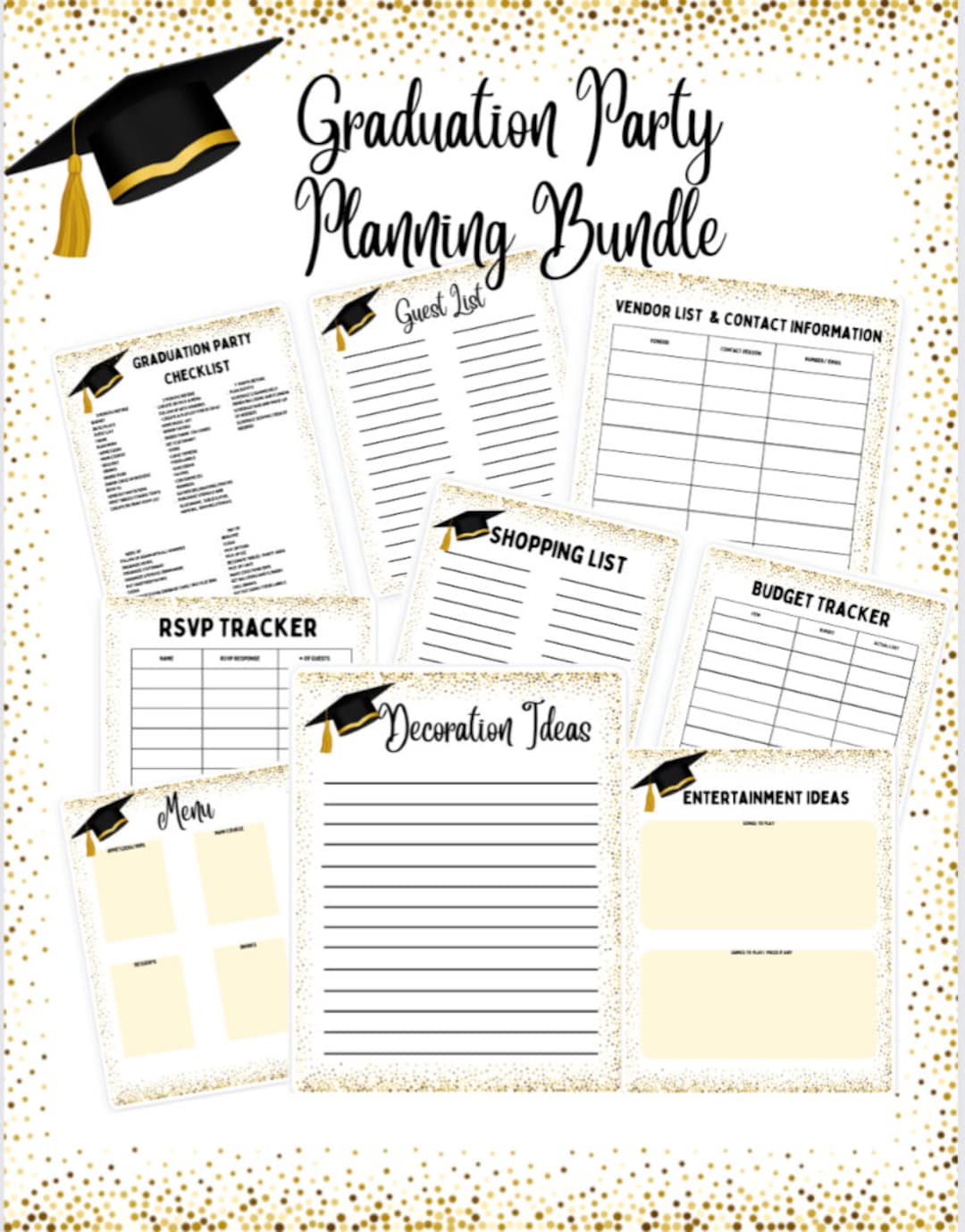 Graduation Party Planning Organizing Bundle Instant Download - Etsy