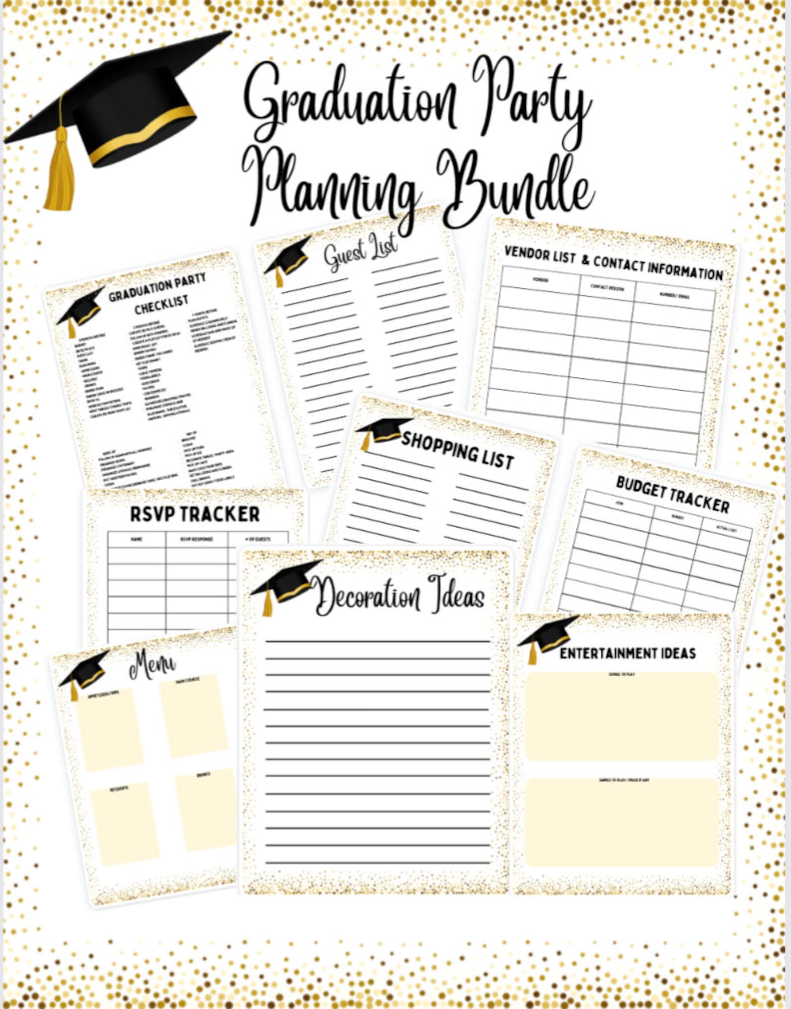 Graduation Party Planning Organizing Bundle Instant Download - Etsy