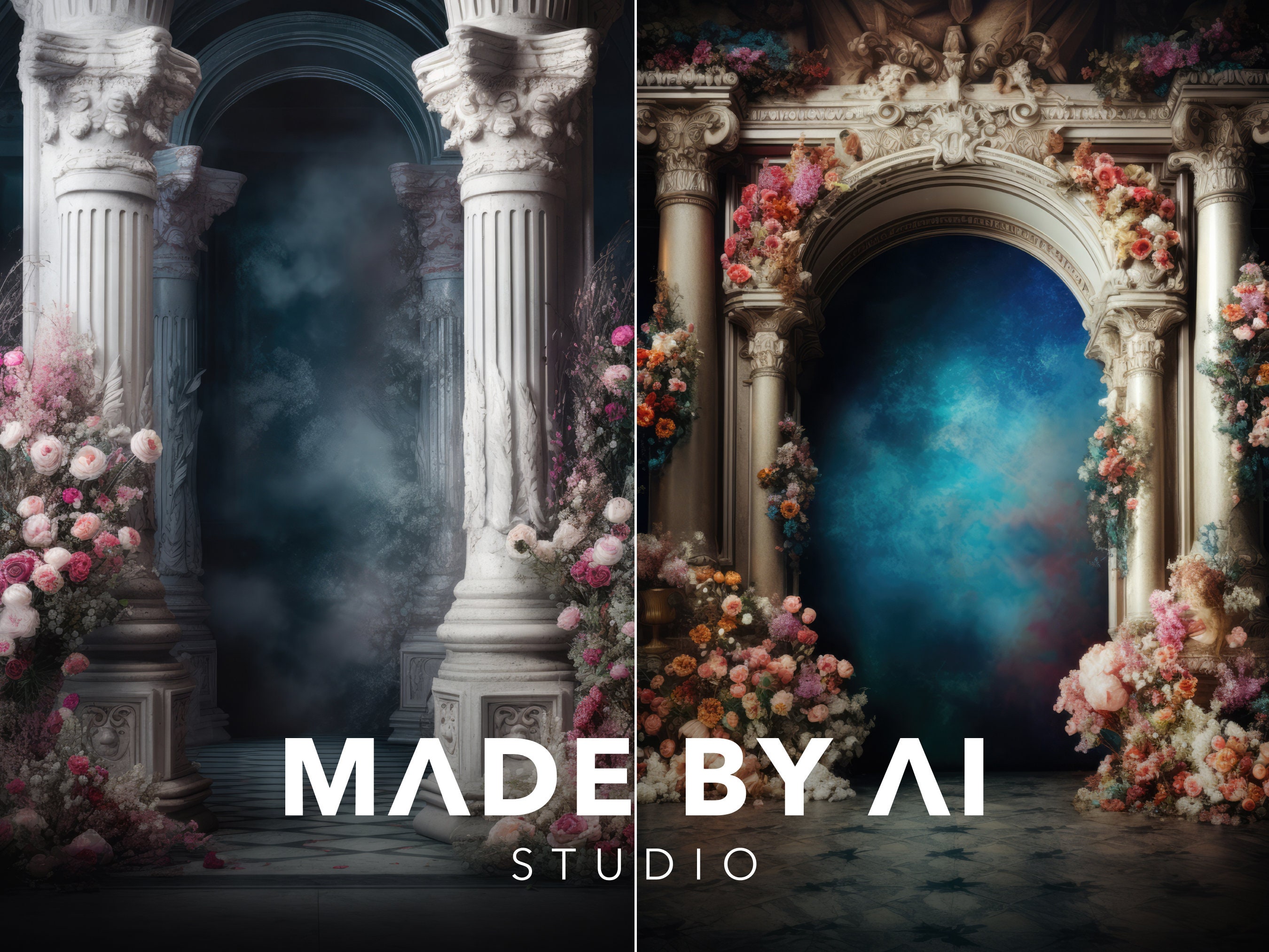 10 Gothic Column Backdrops Bundle Digital Overlays Studio - Etsy