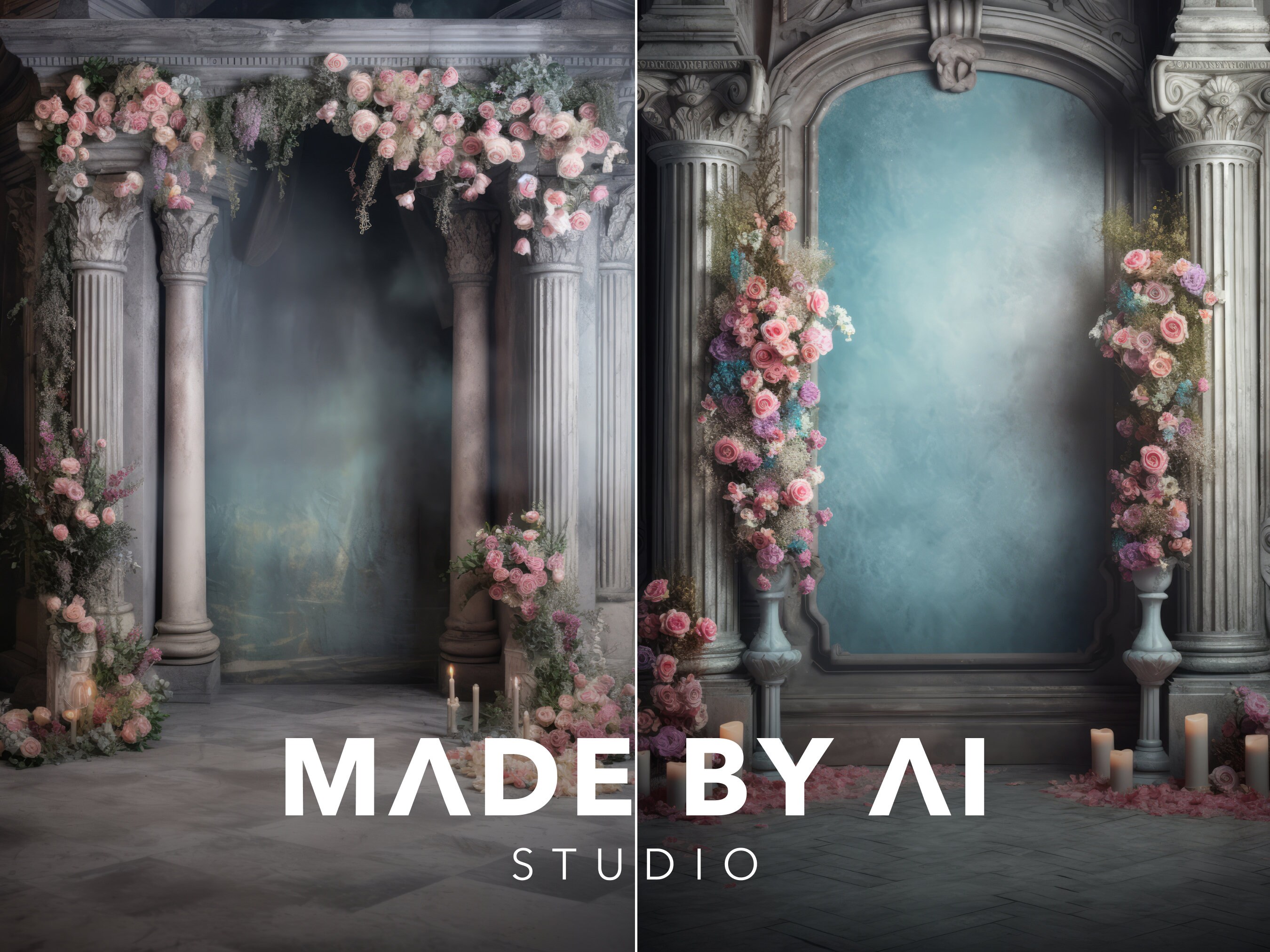 10 Gothic Column Backdrops Bundle Digital Overlays, Studio Backdrop ...