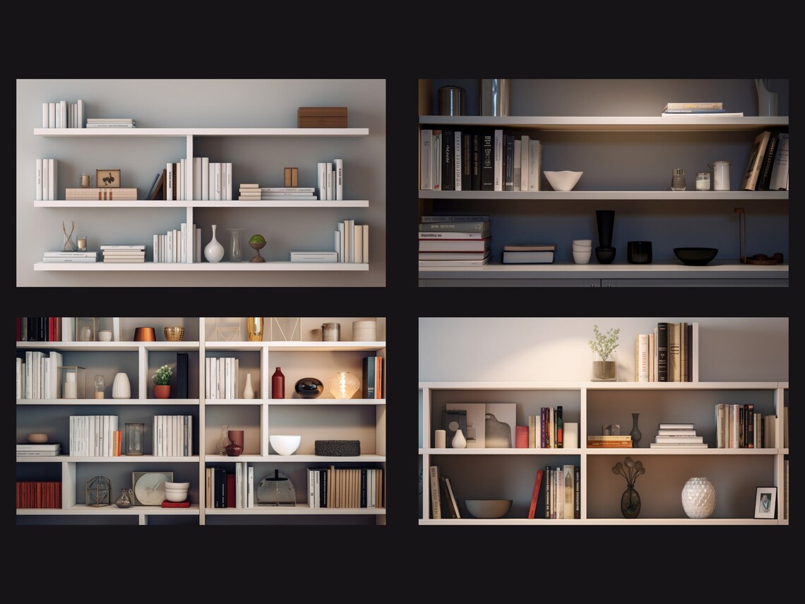 10 Minimalist Bookshelf Zoom Backgrounds Realistic Virtual Backgrounds ...