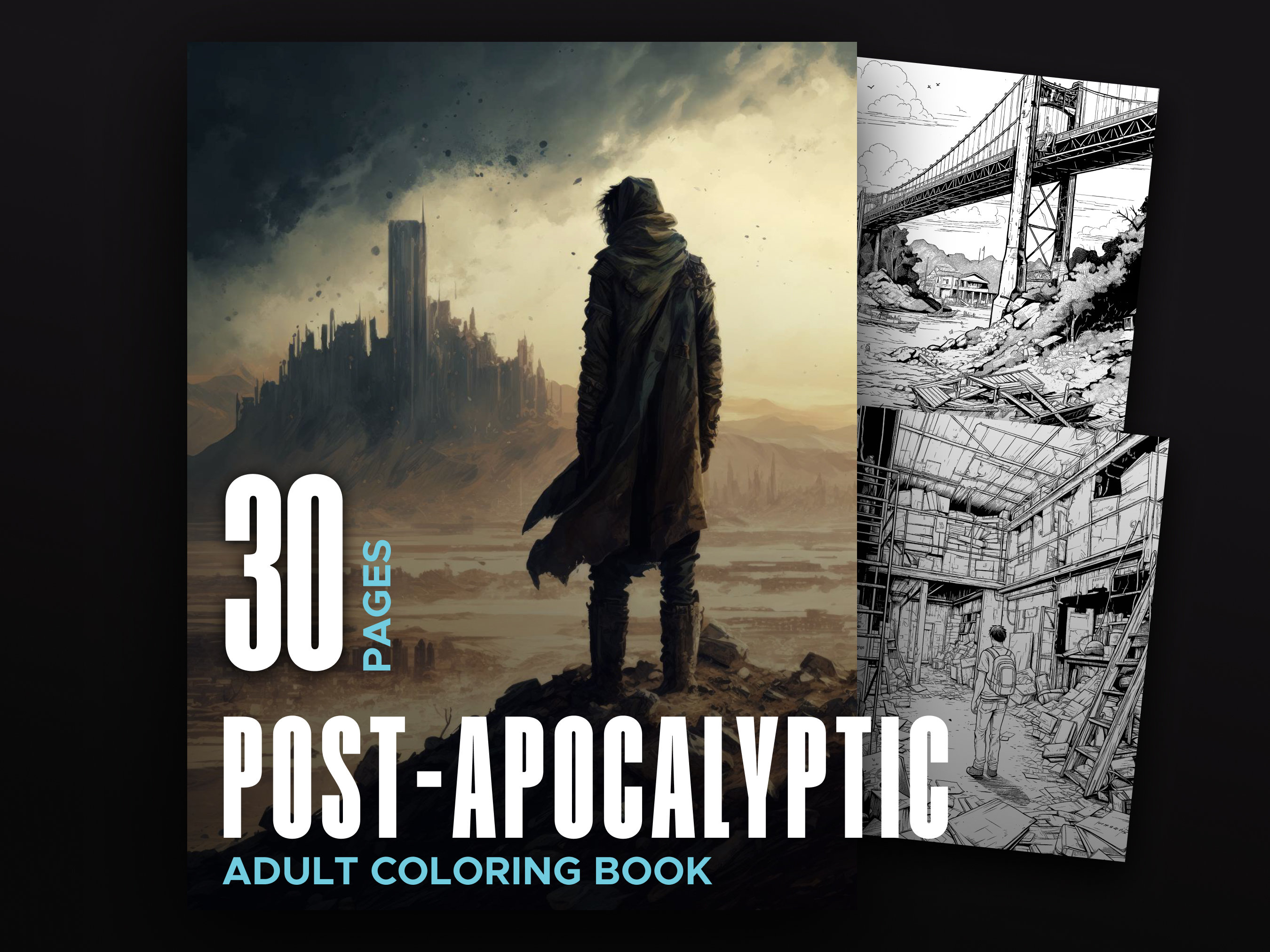 Post-apocalyptic Adult Coloring Book 30 Printable Digital Download ...