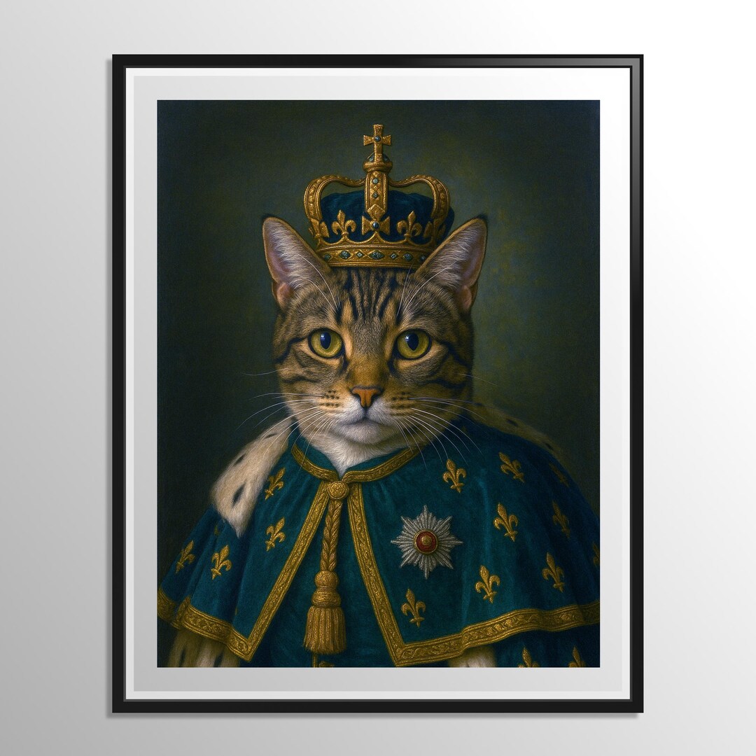 Custom Royal Pet Portrait - Renaissance King Queen Pet Oil Painting ...