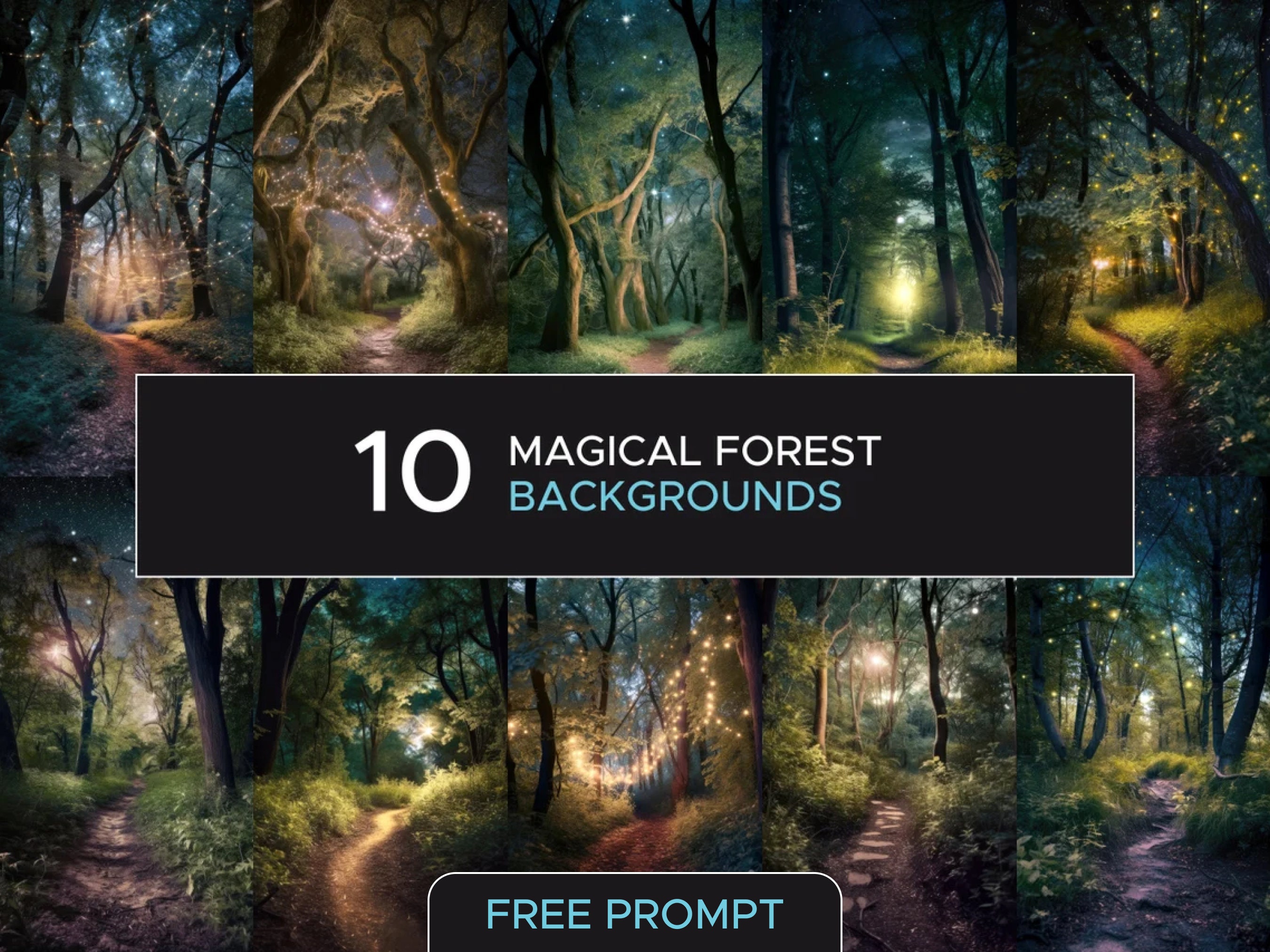 10 Magical Forest Backdrops Bundle Photoshop Overlays - Etsy