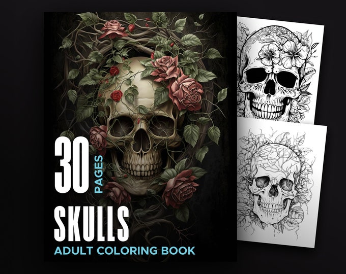 107 Printable Skull Coloring Pages - Etsy Canada