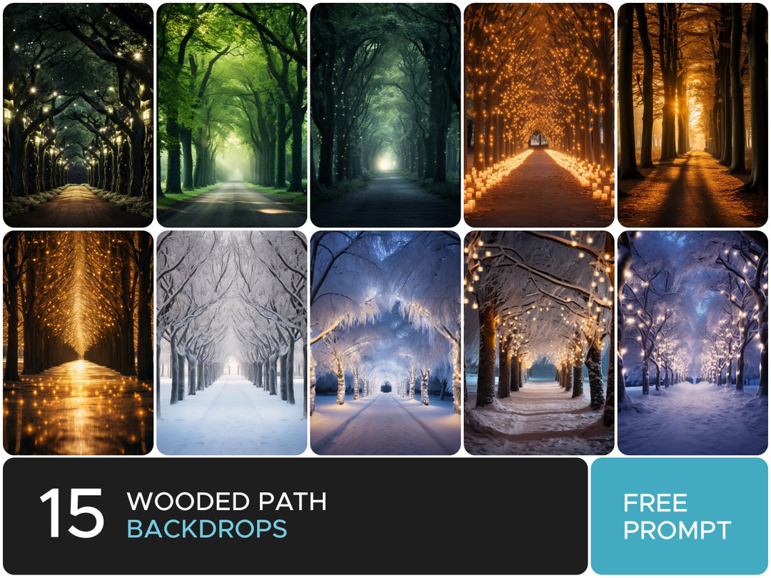 15 Wooded Path Backdrops Bundle Photoshop Overlays - Etsy