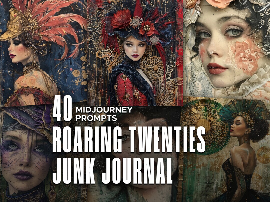 40 Roaring Twenties Vintage Junk Journal Midjourney Prompts Midjourney ...
