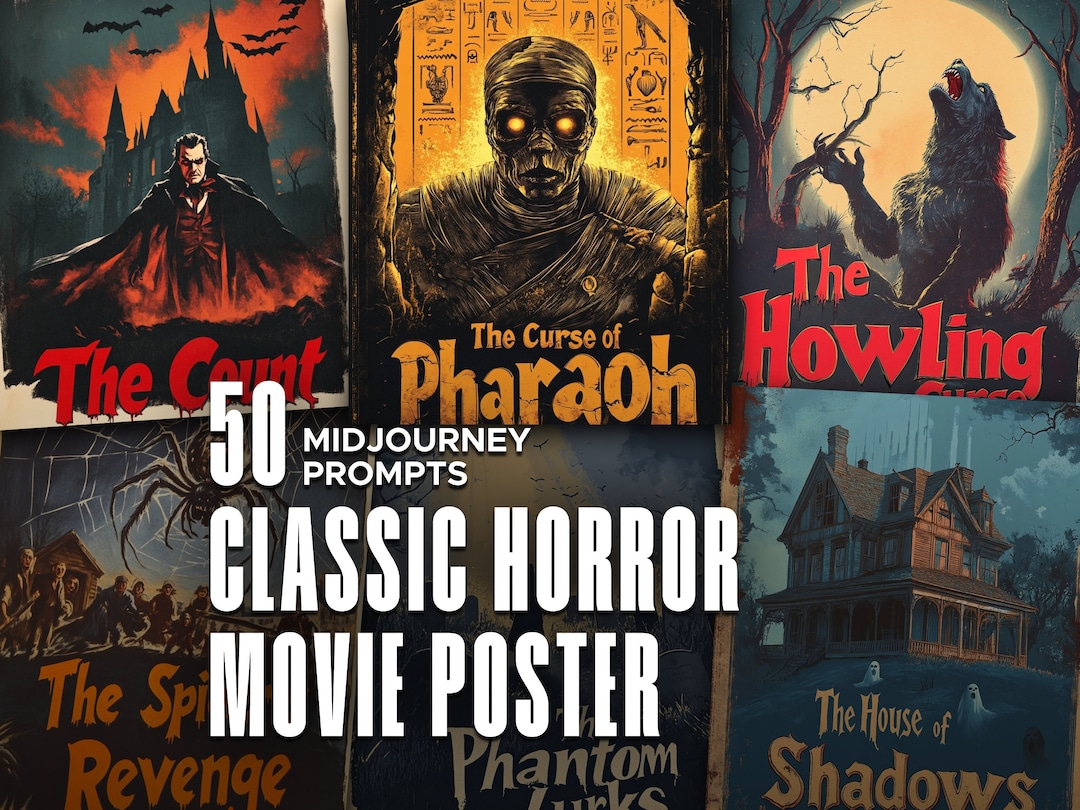 50 Classic Horror Movie Poster Midjourney Prompts - Midjourney Guide ...